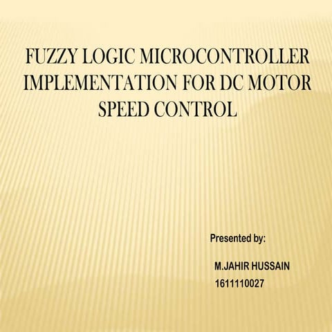 Design And Implementation Of Dc Motor Speed Control Using Fuzzy Logic Pdf