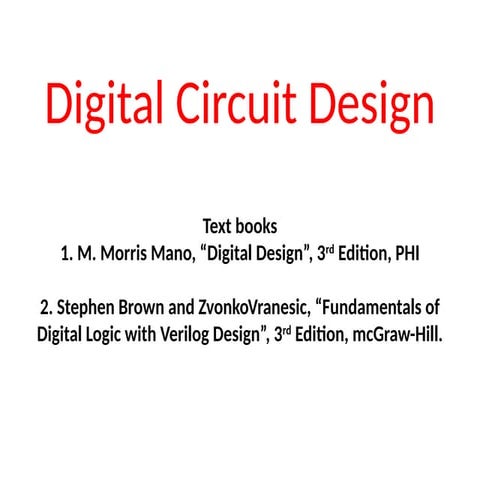 Digital Circuits Design Unit one presentation | PPT