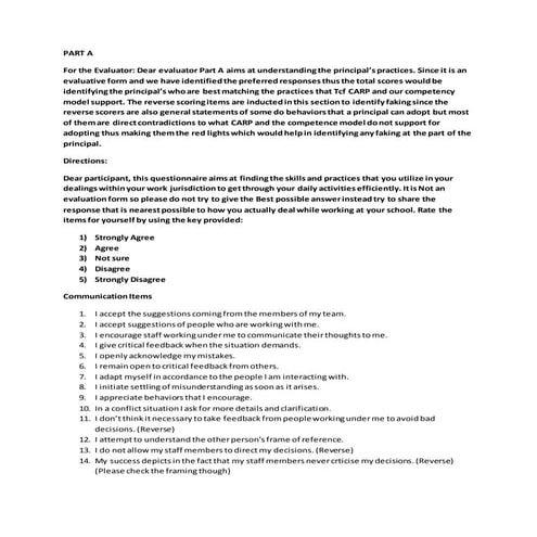 Principal Evaluation Questionnaire | DOCX