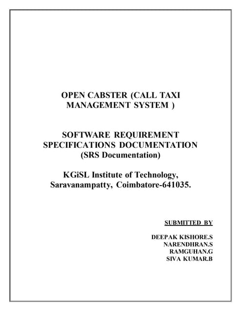 srs for railway reservation system | DOCX