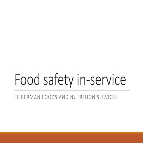 inservice foodsafety | PPTX