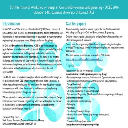 5th International Workshop on design in Civil and Environmental ...