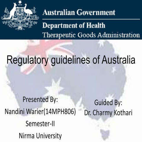 Regulatory guidelines of Australia | PPTX