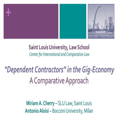 “Dependent Contractors” in the Gig-Economy • A Comparative Approach | PDF