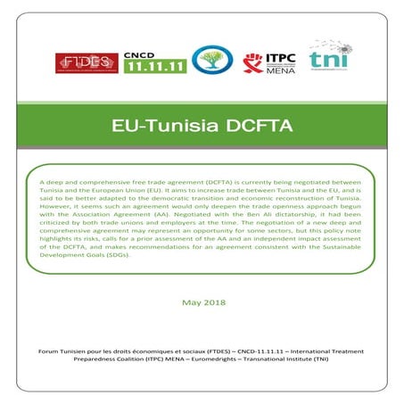 EU-Tunisia DCFTA - Joint Position | PDF