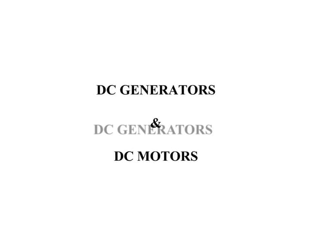 construction and parts of DC generator | PPTX