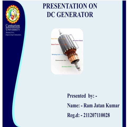This is a presentation on the dc genearator | PPTX