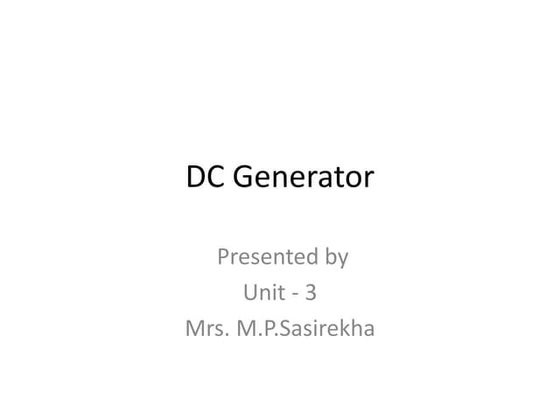 DC GENERATOR | PPT