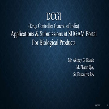 DCGI Applications and Submissions at SUGAM Portal.pptx