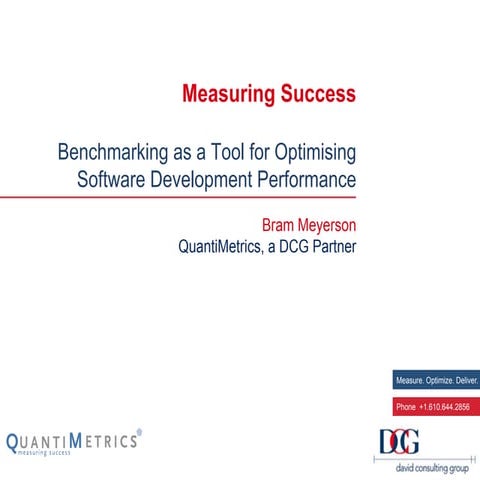 Benchmarking As a Tool for Optimising Software Development Performance ...