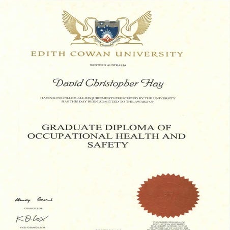 D C Hay - Graduate Diploma in OHS | PDF
