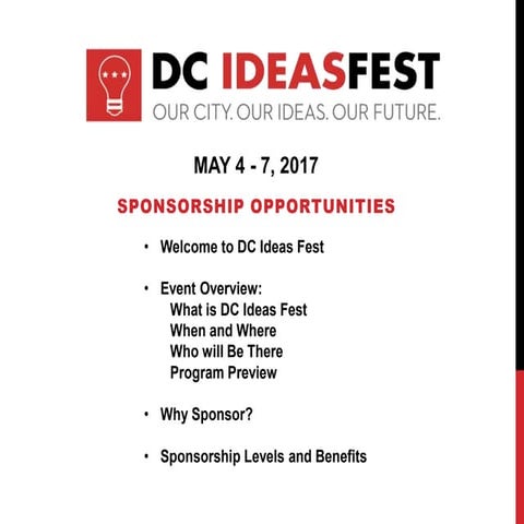 Dc Ideas Fest Sponsorship Deck | PPTX | Social Networking | Internet