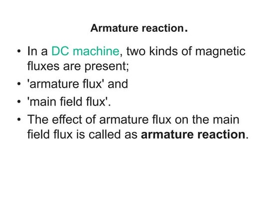 Armature Reaction | PPTX | Physics | Science