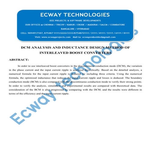 Dcm analysis and inductance design method of interleaved boost ...