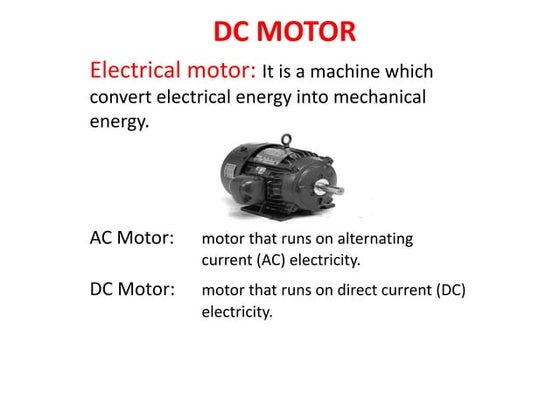 Presentation On Dc Motors | PPT | Physics | Science