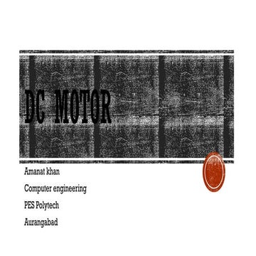 Basic Of Dc Motor Direct Currunt Pptx