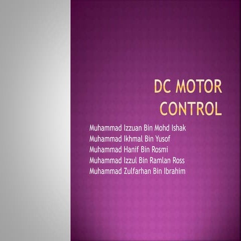 Dc motor control | PPTX