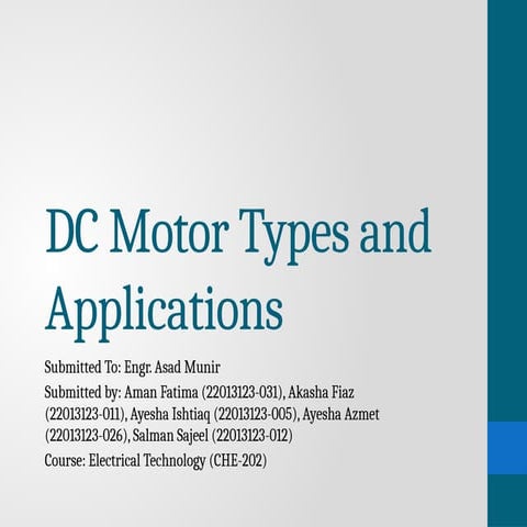 DC Motor electrical technology electrical engineering | PPTX