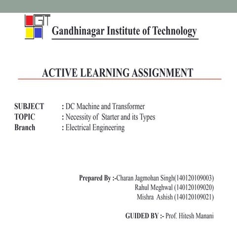 dc motor starter.pptnmkdssbfhhhhdhhdhhhdh | PPT