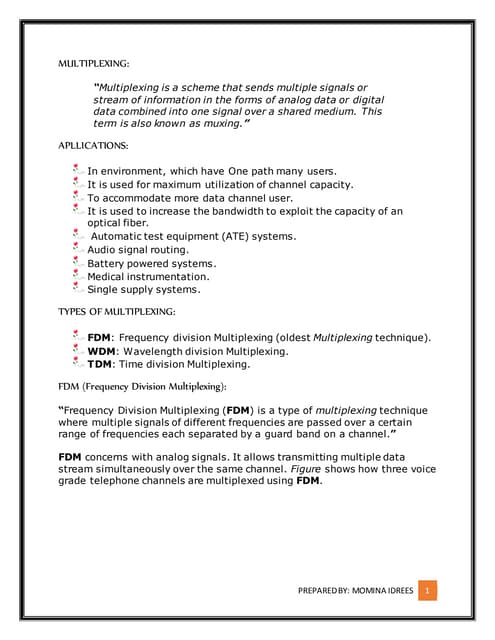 Wavelength division multiplexing | PPTX | Computer Networking | Computing
