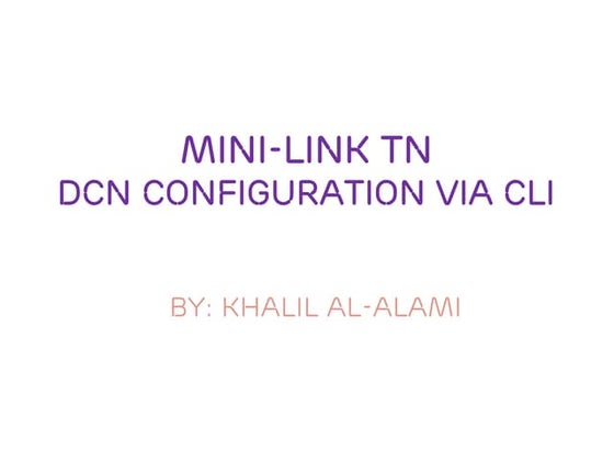 Mini link tn configuration | DOC