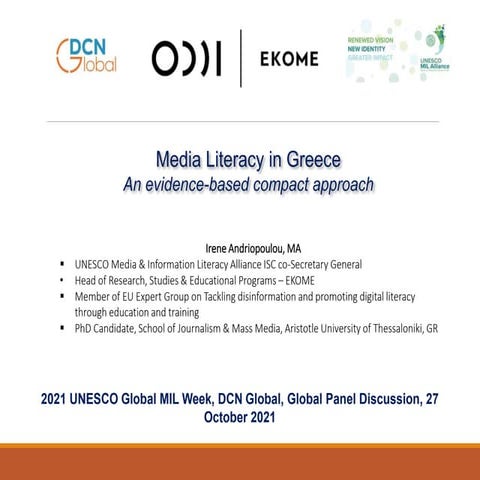 Media Literacy in Greece | PPTX