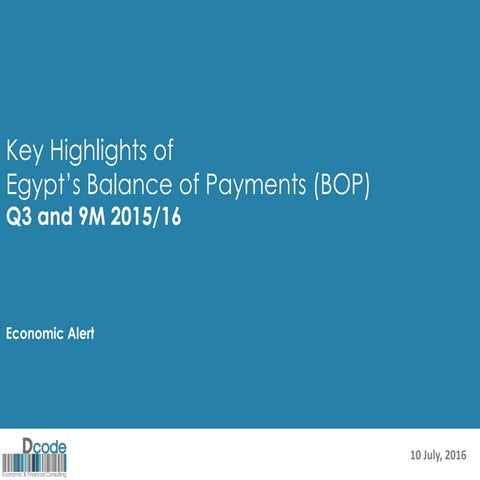 Dcode EFC- key highlights of Egypt's BOP performance | PDF