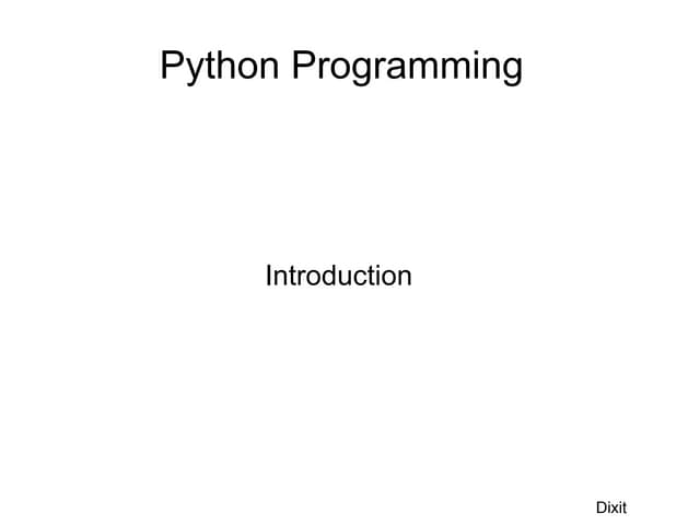 Dc Python Programming Day 1 Odp Programming Languages Computing