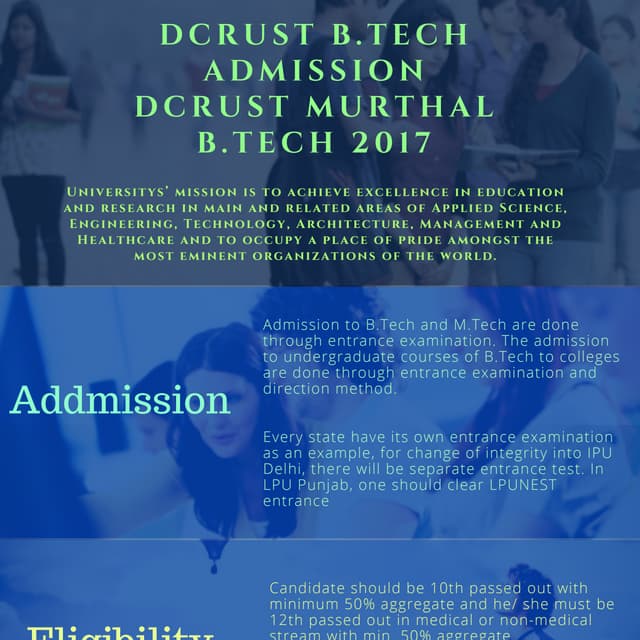 DCRUST B.TECH ADMISSION 2017 | PDF