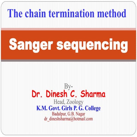 Sanger sequencing method of DNA | PPT