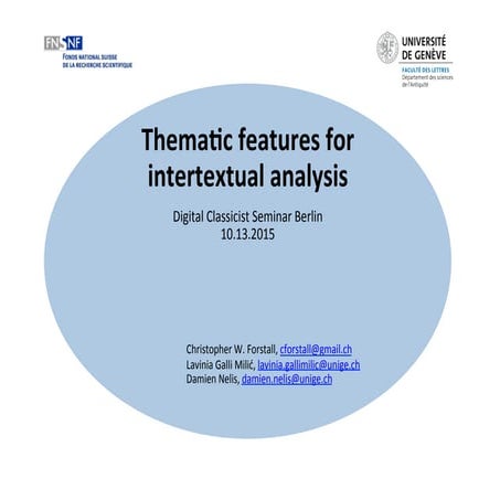 [DCSB] Chris Forstall, Lavinia Galli Milić (University of Geneva ...