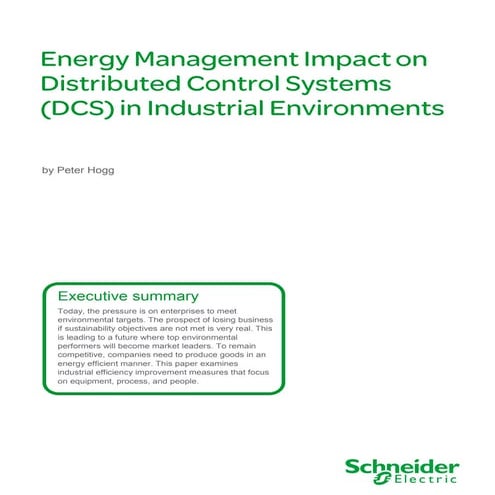 Energy Management Impact on Distributed Control Systems (DCS) in ...