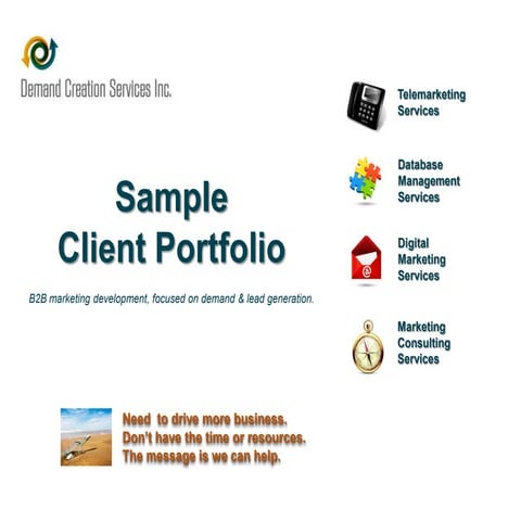 Demand Creation Services - Sample Client Portfolio (September 2013) | PDF