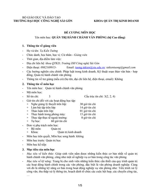 BÁO CÁO KIẾN TẬP NGÀNH QUẢN TRỊ VĂN PHÒNG | PDF