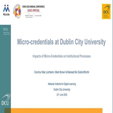 Micro-credentials at Dublin City University: Impacts of Micro ...