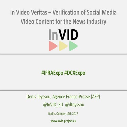 InVID platform presentation at SMVW16 | PDF