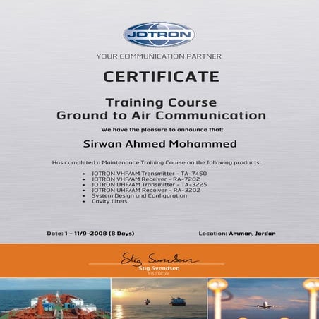 Training Certificate 2 | PDF