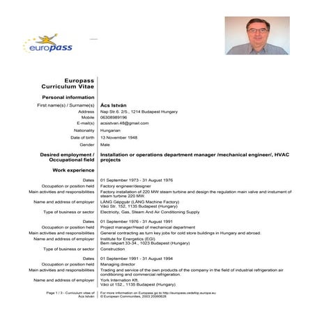 2-Europass-CV-E | PDF