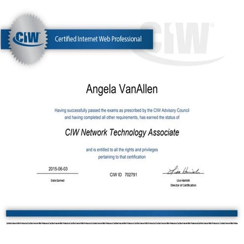 Network Technology Associate Certification | PPT
