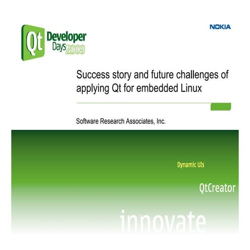 Success Story and Future Challenges of Applying Qt for Embedded Linux | PDF