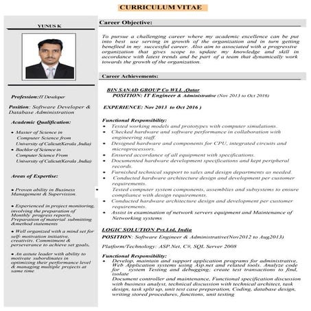Yunus UAE CV | PDF
