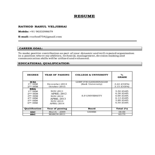 RAHUL RESUME (Autosaved) | PDF