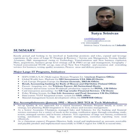 Global-It-Leader:Satya Srinivas | PDF