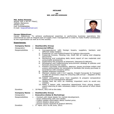 Asfaq CV | PDF