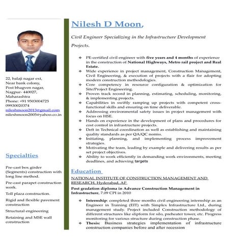 nilesh moon resume | PDF