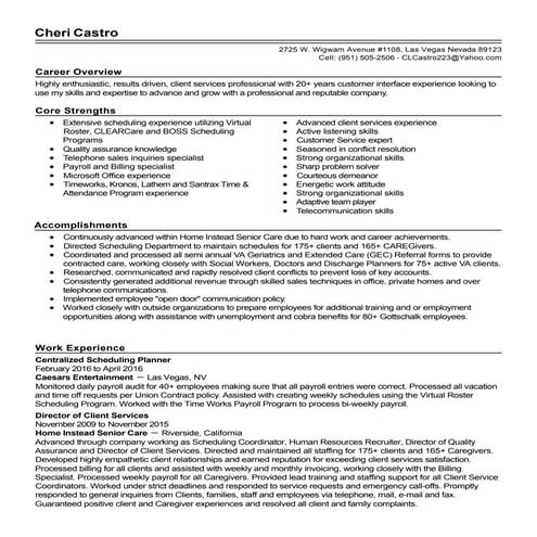 C.Castro Resume 2016-2(1) | PDF