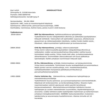 cv kl 1 | PDF