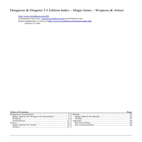 D&D 3.5 index magic items-weaponsarmor | PDF