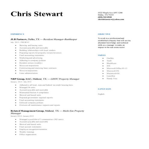 Brian's Resume 1 | DOC