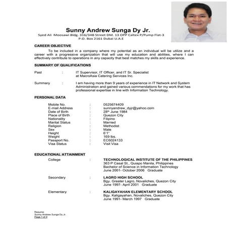 resume - any position